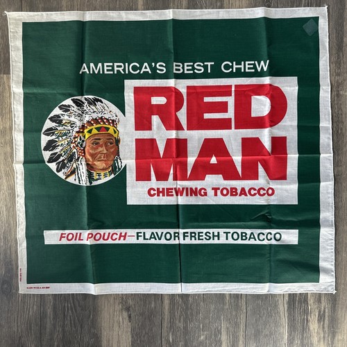 Vintage 1990s NOS USA Red Man Chewing Tobacco Handkerchief Bandana ...