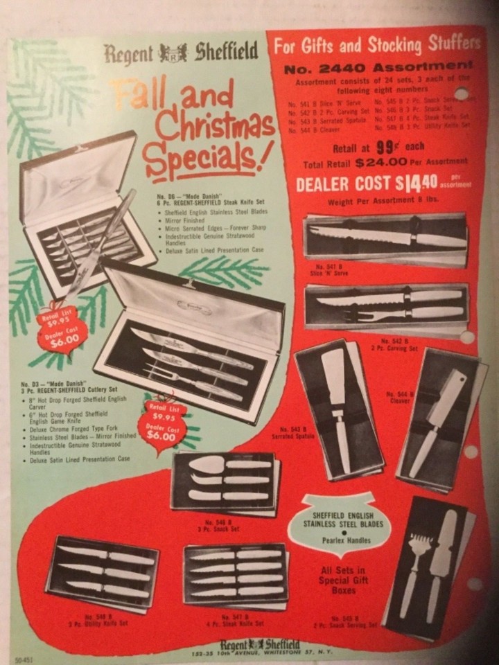 REGENT & SHEFFIELD, WHITESTONE N.Y. FALL AND CHRISTMAS GIFT SETS. No ...