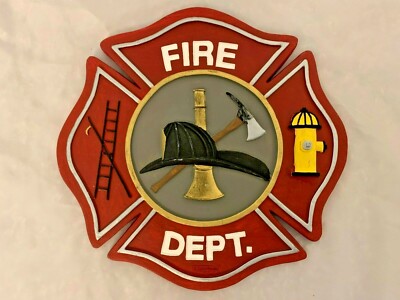 Red 9.5" Fire Department Plaque Sign | eBay