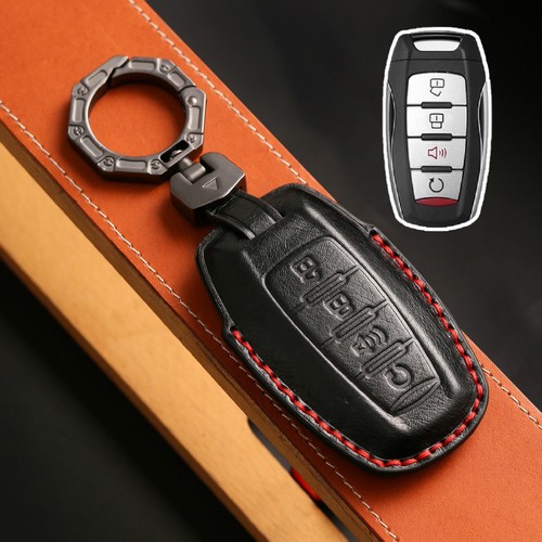 Leather Car Remote Key Fob Case Cover For Great Wall GWM CANNON Black ...