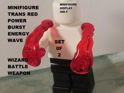 LEGO Minifigure Trans Red Power Wave Burst Set of 2 Energy Wizard ...
