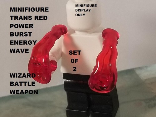 LEGO Minifigure Trans Red Power Wave Burst Set of 2 Energy Wizard ...