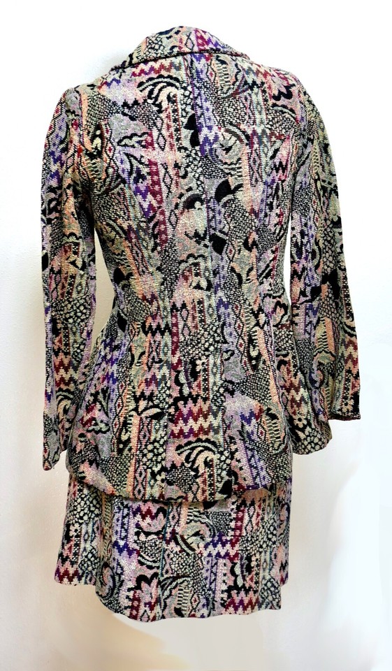 Vintage 60s Mod Tapestry Carpet Skirt Jacket Dress Set Items Limited S ...