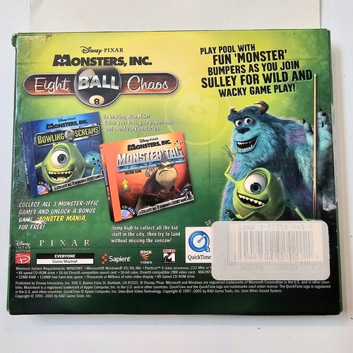 PC CD-ROM Monsters Inc Eight Ball Chaos NEW Sealed | eBay