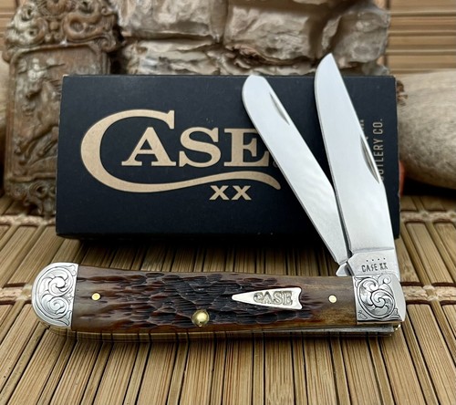 Case XX USA Beautiful Custom Brown Bone Scrolled AAA+++ Arrowhead ...