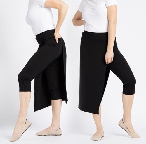 Betabrand Women's S Petite The Sassiest Capri Pants Black Panel Overlay ...