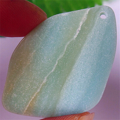 46x31x3mm Natural Blue Amazonite Quartz Freeform Pendant Bead BQ65225 ...
