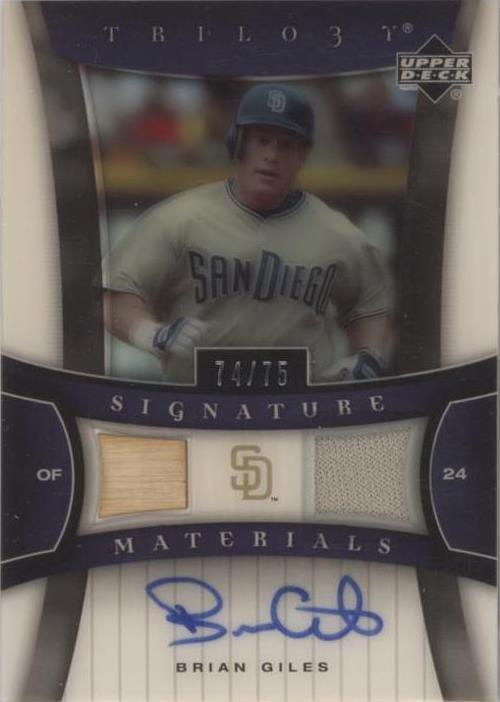 2005 Upper Deck Trilogy - Signature Materials Brian Giles #TSM-BG /75 ...