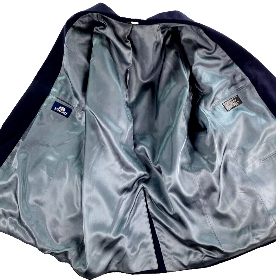 Stafford Blazer Sport Coat Jacket Men's Size 48R Blue Wool Blend 2 Gold ...