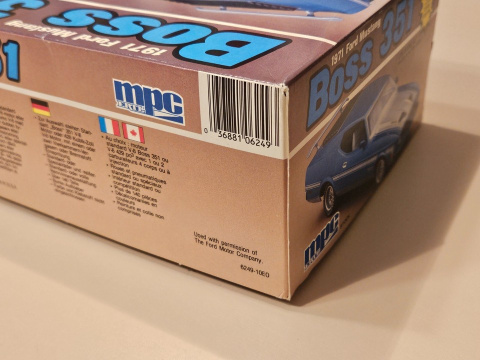 MPC 1971 Ford Mustang Boss 351 1/25 model kit #6249 open box, sealed ...