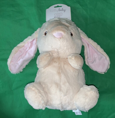Kellytoy Kelly Baby Rabbit Bunny Tan Plush 11” Rattle Crinkle Ear Lovey ...