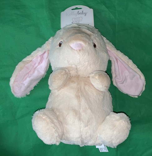Kellytoy Kelly Baby Rabbit Bunny Tan Plush 11” Rattle Crinkle Ear Lovey ...