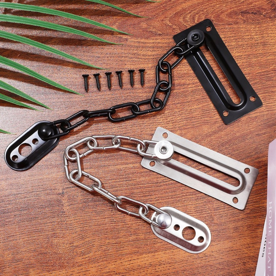 4 Pcs Heavy Duty Door Chain Locks Stainless Steel Door Latch Security ...