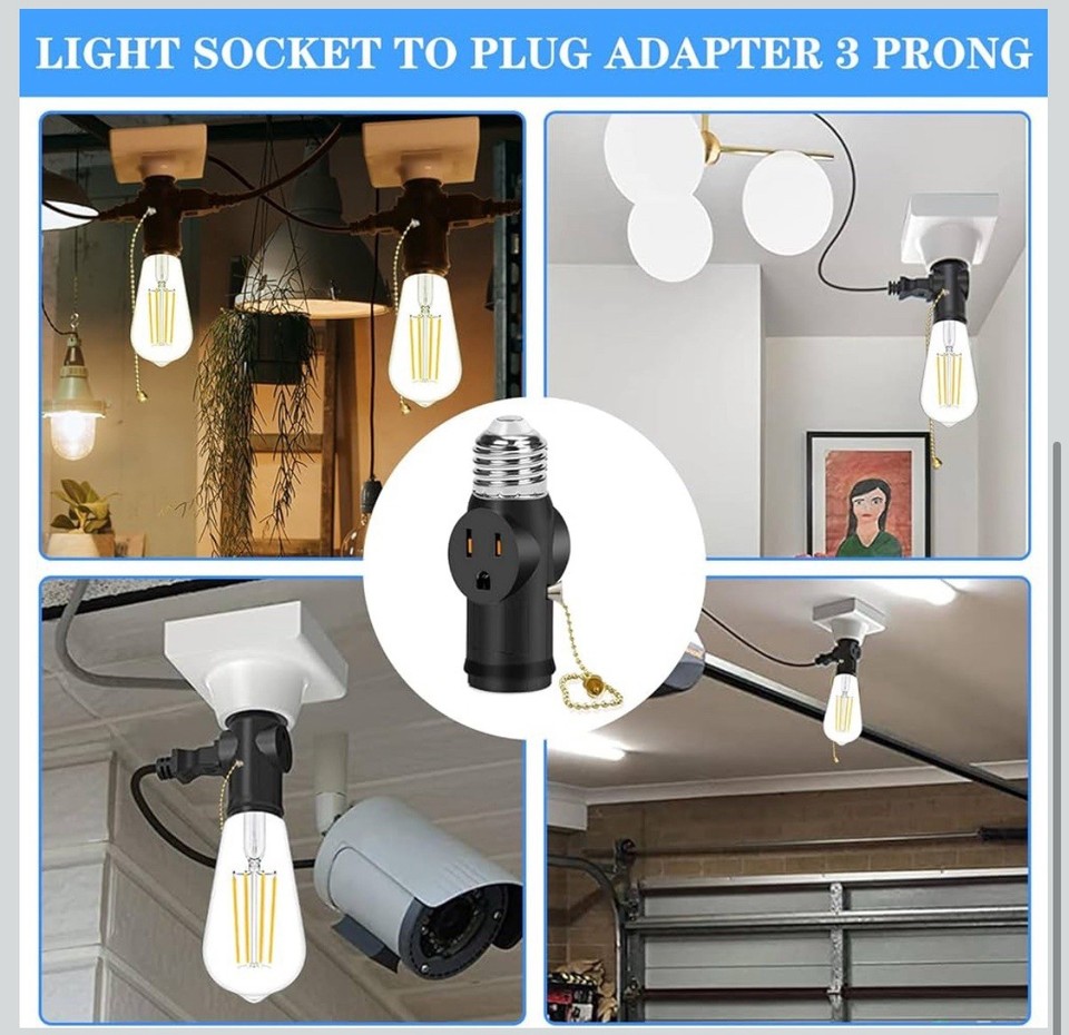 Light Socket Outlet Adapter, Light Socket to Plug Adapter, | eBay