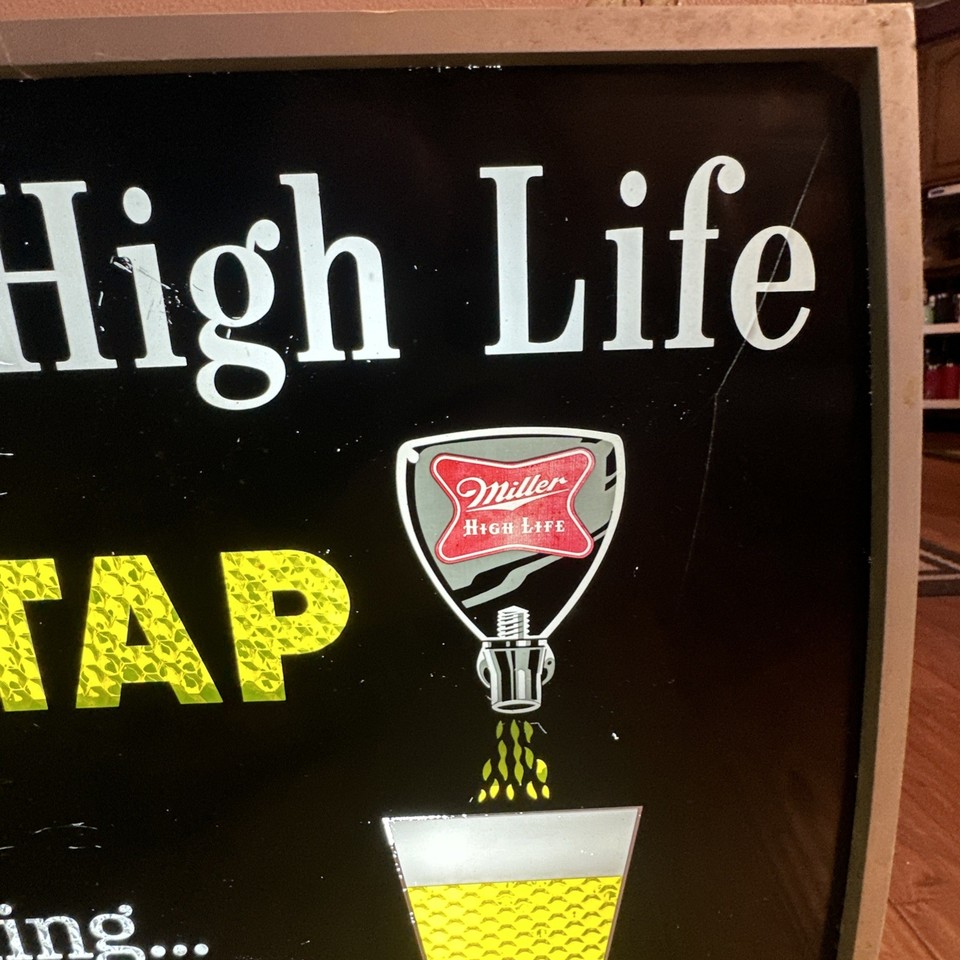 Miller High Life Pouring Beer Motion Light Sign Animated Bar Champagne ...