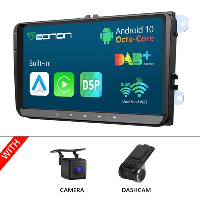 DVR+CAM+ Q53SE Android 10 9"Car Stereo Sat Nav WiFi DSP for VW Skoda ...