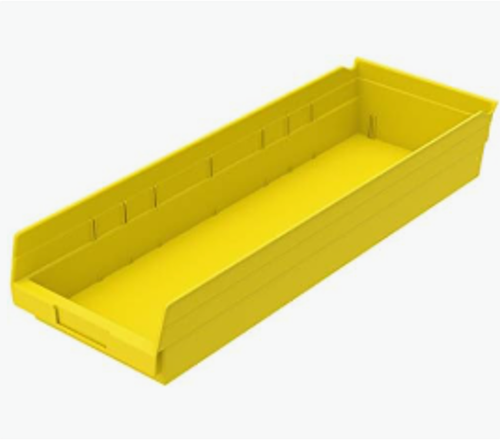 1xAkro-Mils 30184 Long, Yellow Plastic Storage Container/Bin, 24"x8"x4 ...