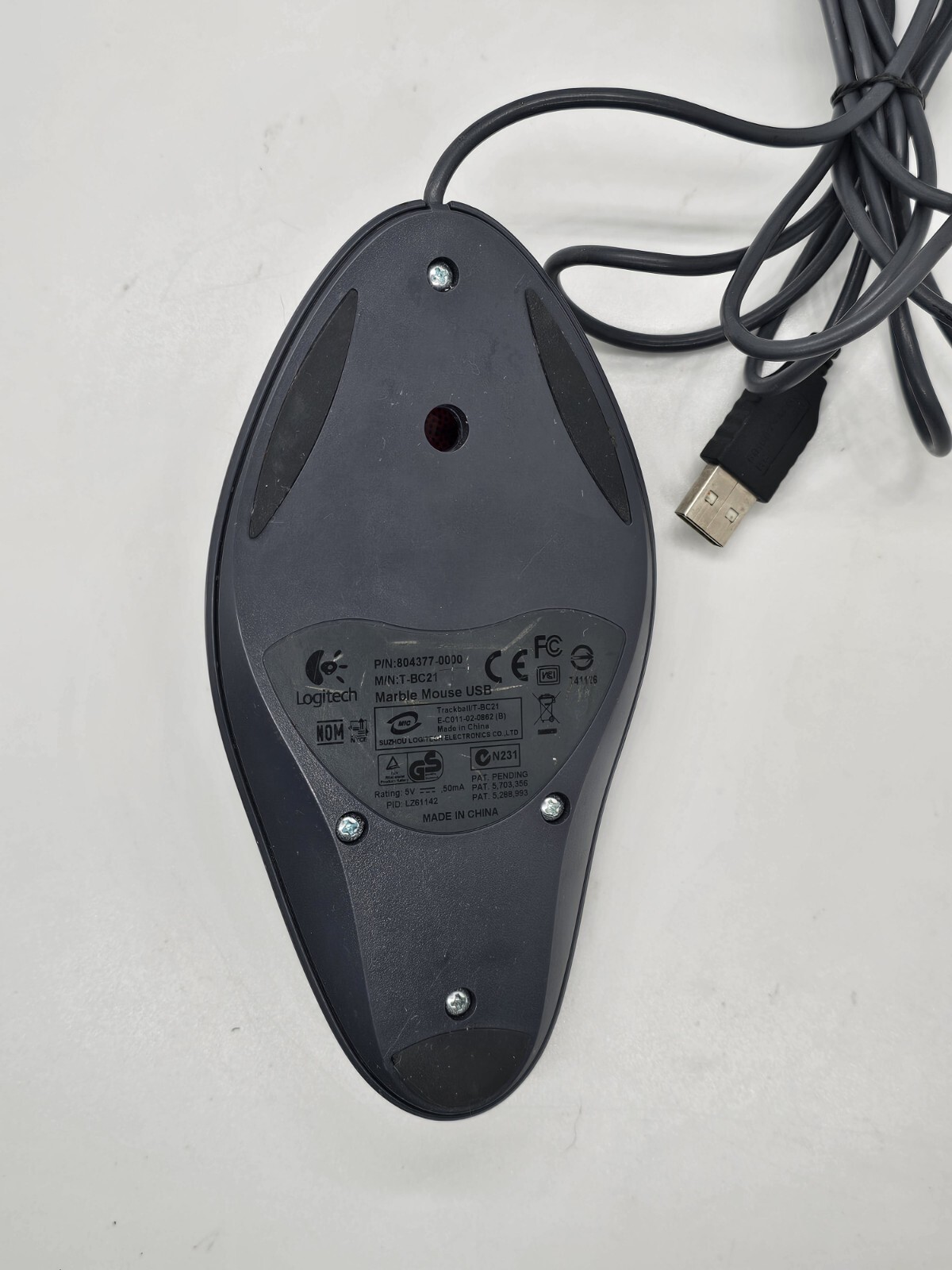 Logitech USB Optical Trackman Marble Mouse Trackball ball ergonomic ...