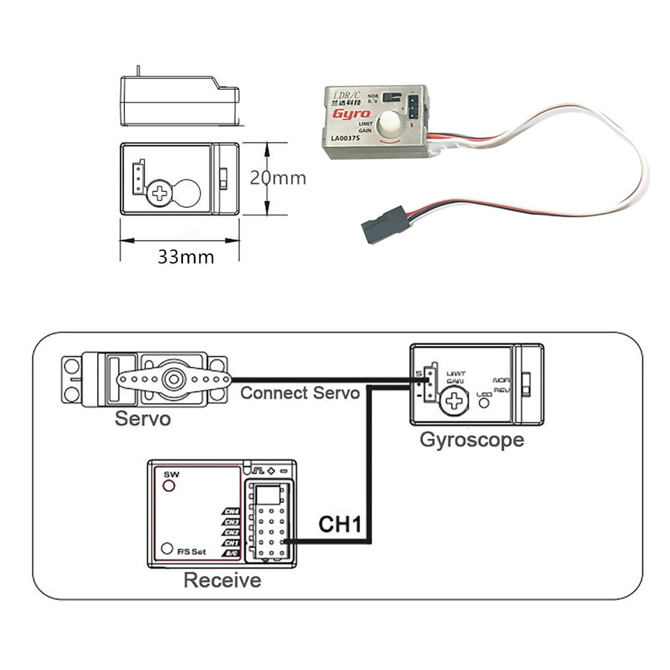 For WPL D12 Digital Gyroscope Steering Gear Drift Running RC Car ...