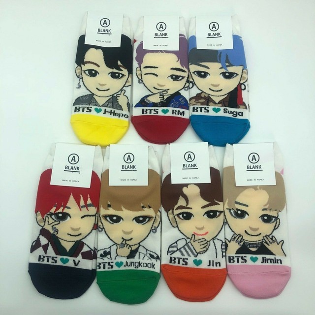 BTS Bangtan boys Socks 7 Pairs (Jungkook, J-Hope, Suga, V, Jin, Jimin ...