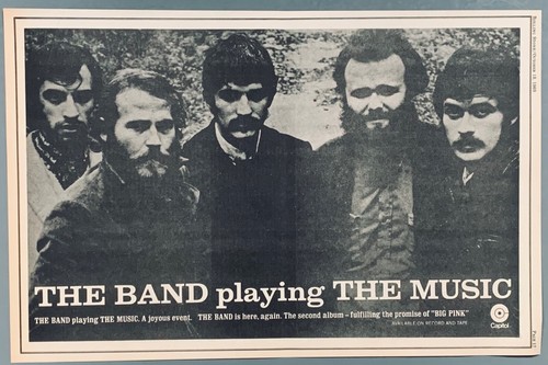 THE BAND 1969 original POSTER ADVERT BROWN ALBUM Robbie Robertson Levon ...