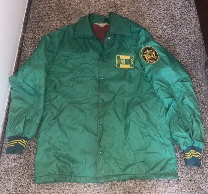 Vintage Hall's Motor Transit Green Bomber Jacket Safe… - Gem