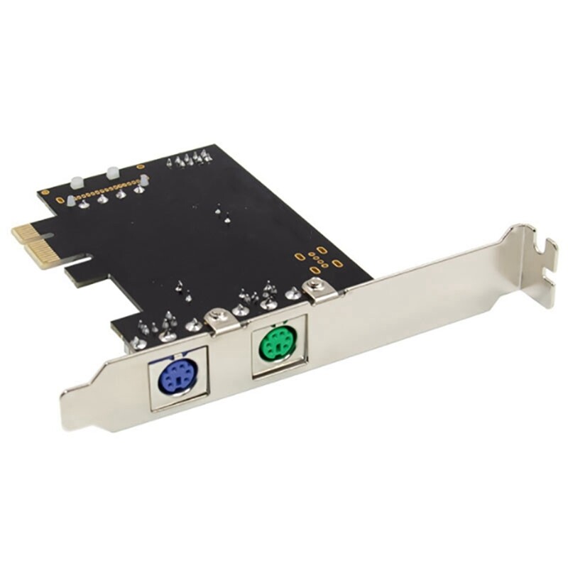 2X PCI-E Dual Port PS2 Expansion Adapter Card External PS2 Device ...