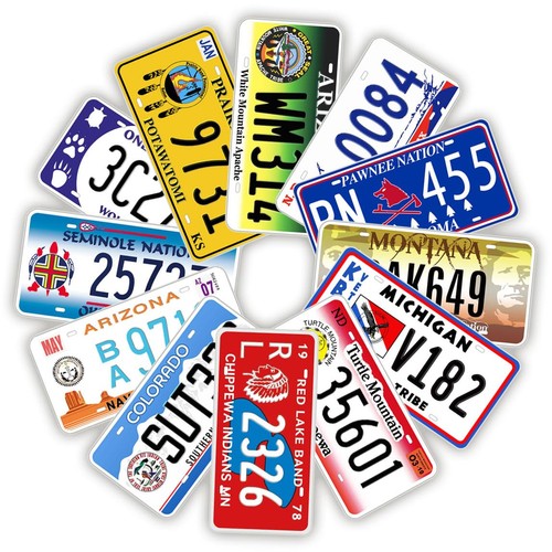 12 Pieces Reproduced License Plates, Native American Tribes & Nations ...