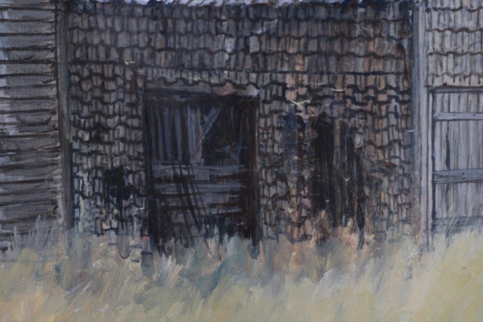 Coastal Scene Weathered House Acrylic Painting Signed Clint Carter GA ...