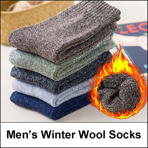 Sports Thicken Thermal Wool Socks Winter Warm Cashmere Hosiery Men's ...