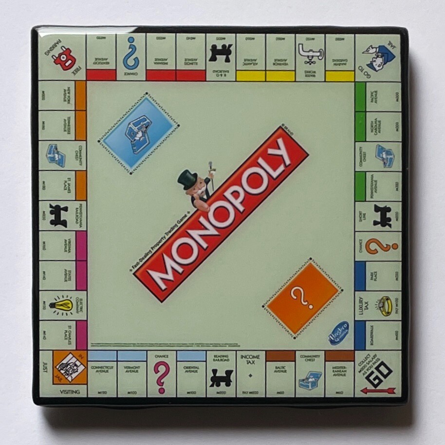MONOPOLY BOARD Custom Ceramic Tile COASTER Barware Cork Games | eBay