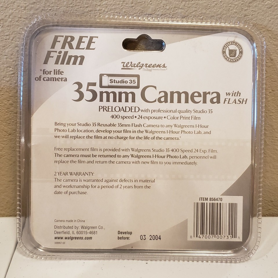 Walgreens Studio 35 35mm Camera with Flash - Free Film for Life | eBay