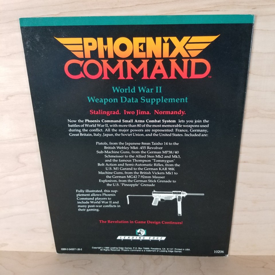 Phoenix Command World War II Weapon Data Leading Edge Games LEG 10206 ...