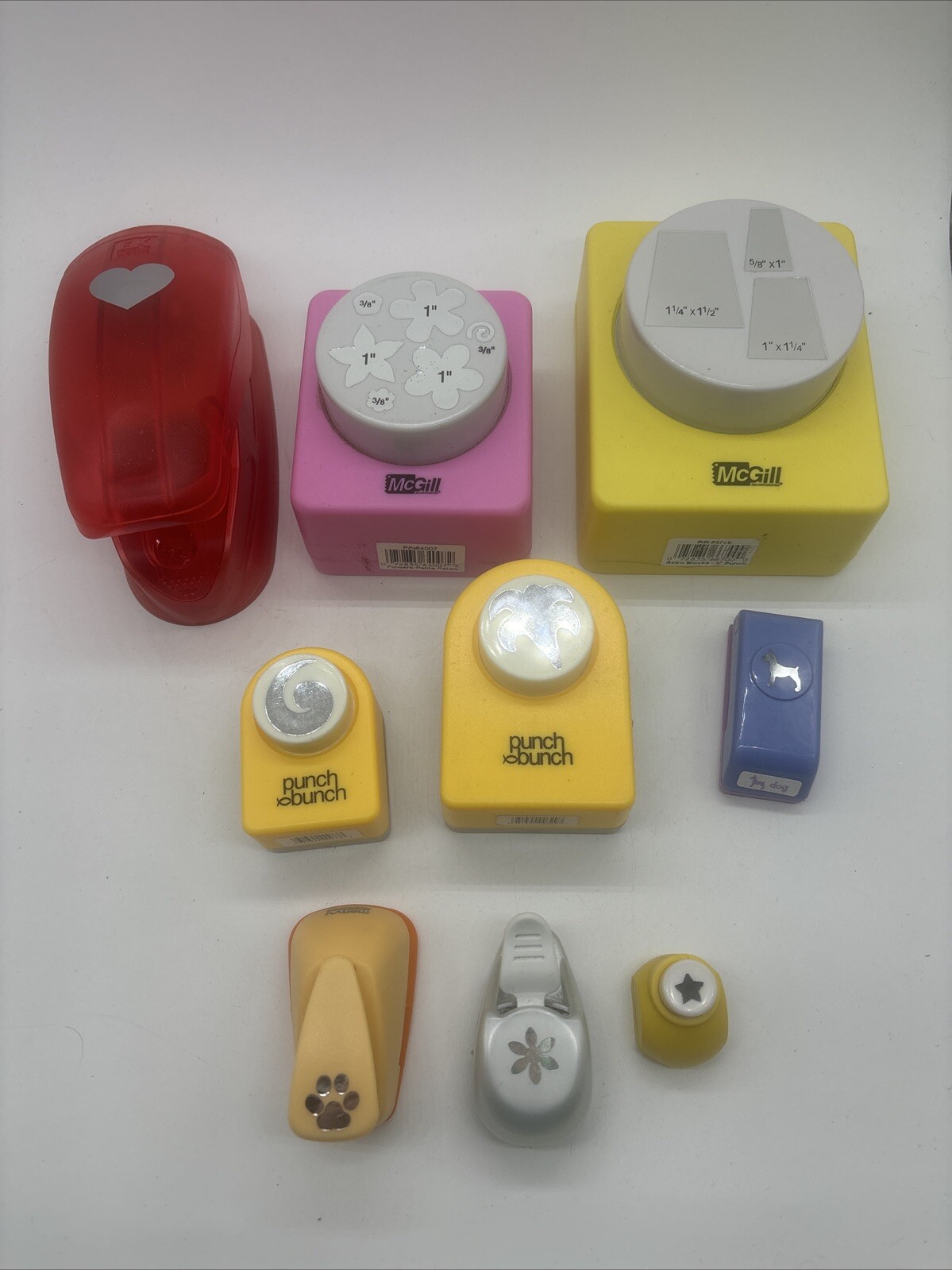 Lot 9 Paper Punches Scrapbooking Crafts McGill Punch Bunch Flower Heart ...