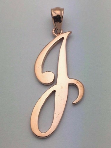 14k Yellow White or Rose Gold Initial Letter J Script Alphabet A-Z ...