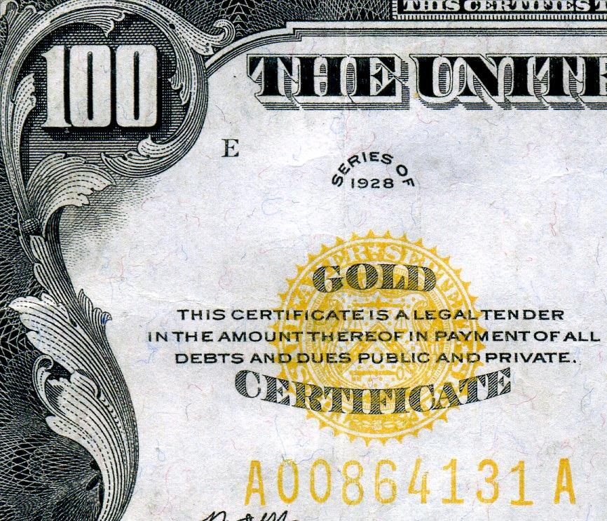 HGR SUNDAY 1928 $100 RARE Grade ((Gold | Grelly USA