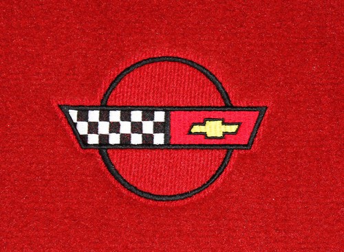 1984-1996 Corvette Red Floor Mats With Embroidered Circle Official GM ...