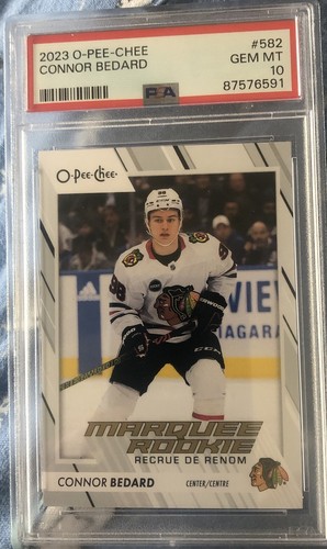 PSA 10 CONNOR BEDARD O-PEE-CHEE CHICAGO BLACKHAWKS RC MARQUEE ROOKIE ...