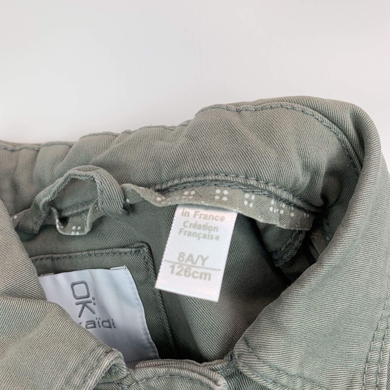 Girls size 8, Okaidi, khaki stretch cotton jacket, poppers, FUC | eBay