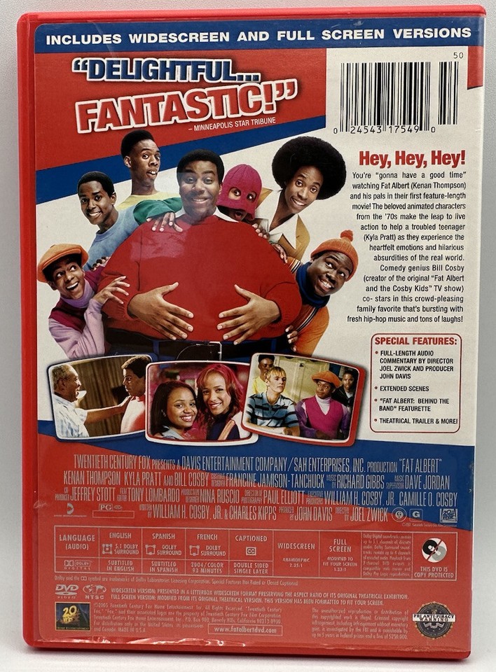 Fat Albert DVD Wide/Full-Screen Kenan Thompson Kyla Pratt Bill Cosby ...