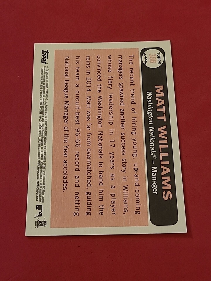 2015 Matt Williams Topps Heritage #386 | eBay