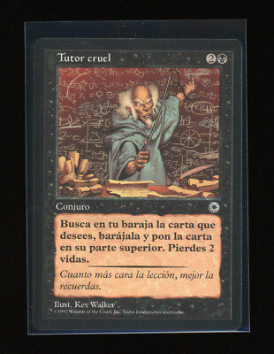MTG Spanish Portal CRUEL TUTOR Sorcery NM Black RARE Magic the ...