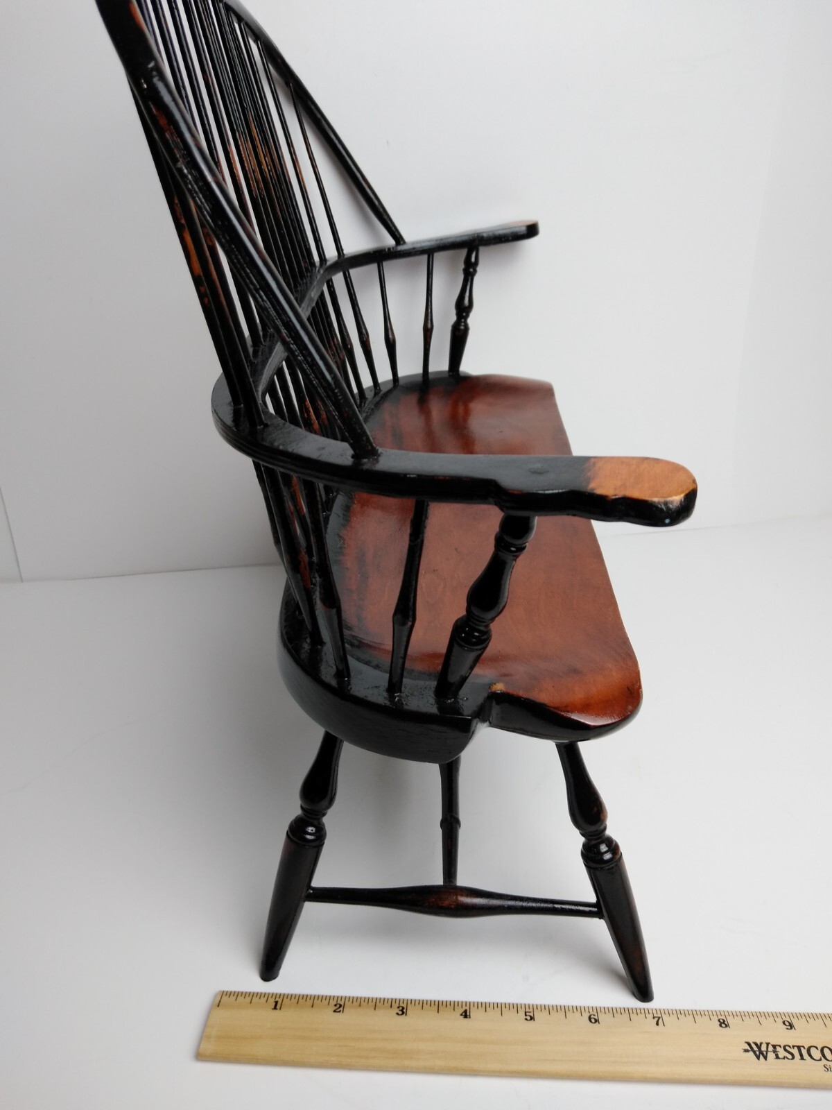 World Bazaar Inc. American Colonial Spindle Back Doll Size Wooden Bench ...