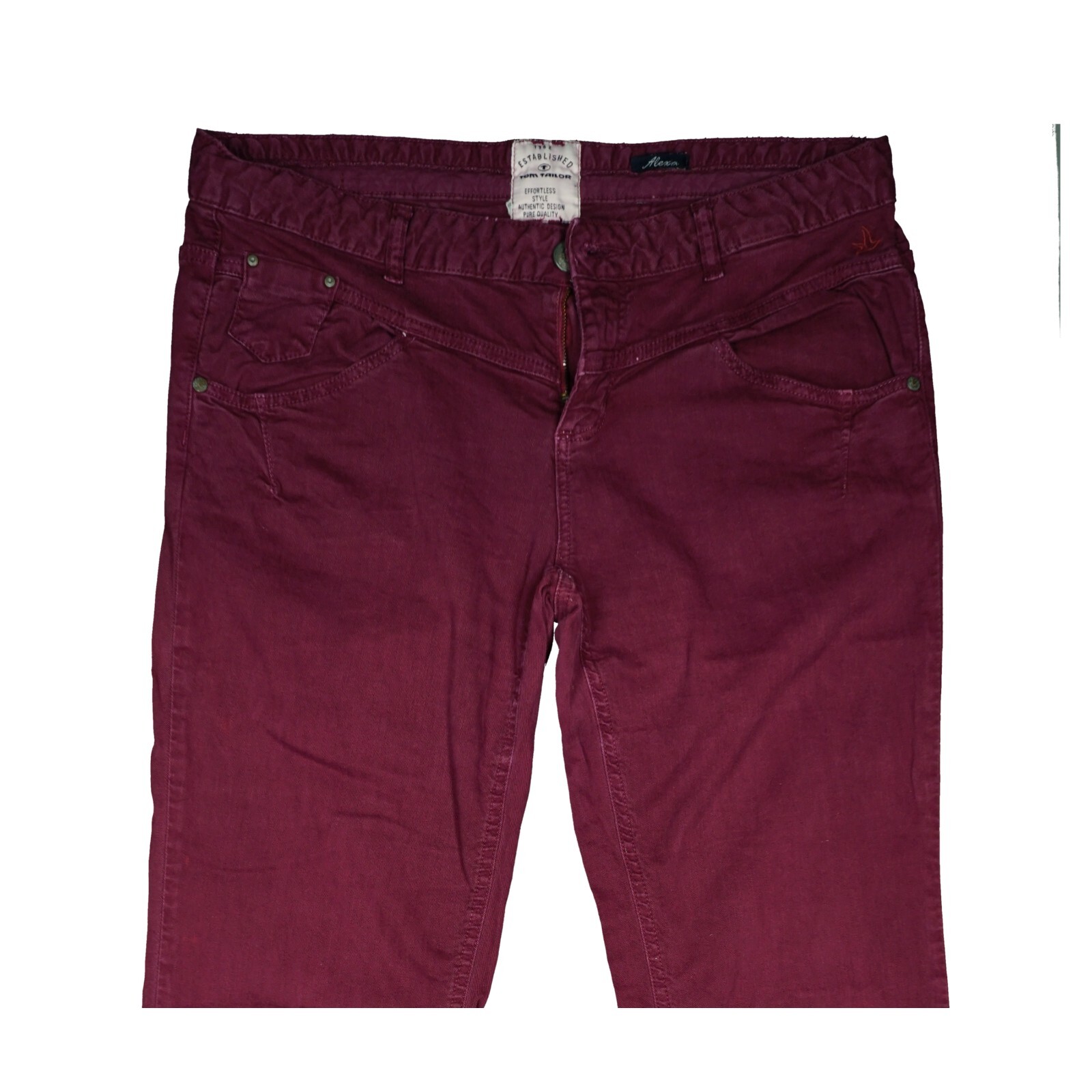 TOM TAILOR Alexa Slim Femmes Pantalon Jeans Stretch Droit 42 XL W33 L32 Usé Lila | eBay