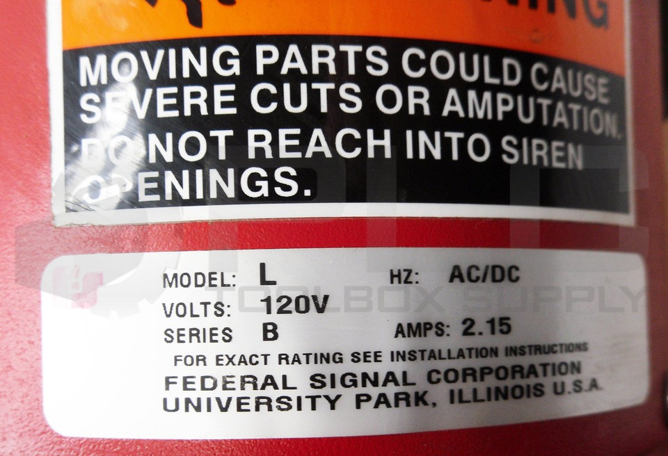 FEDERAL SIGNAL MODEL L SERIES B SIREN 120V 2.15A | eBay