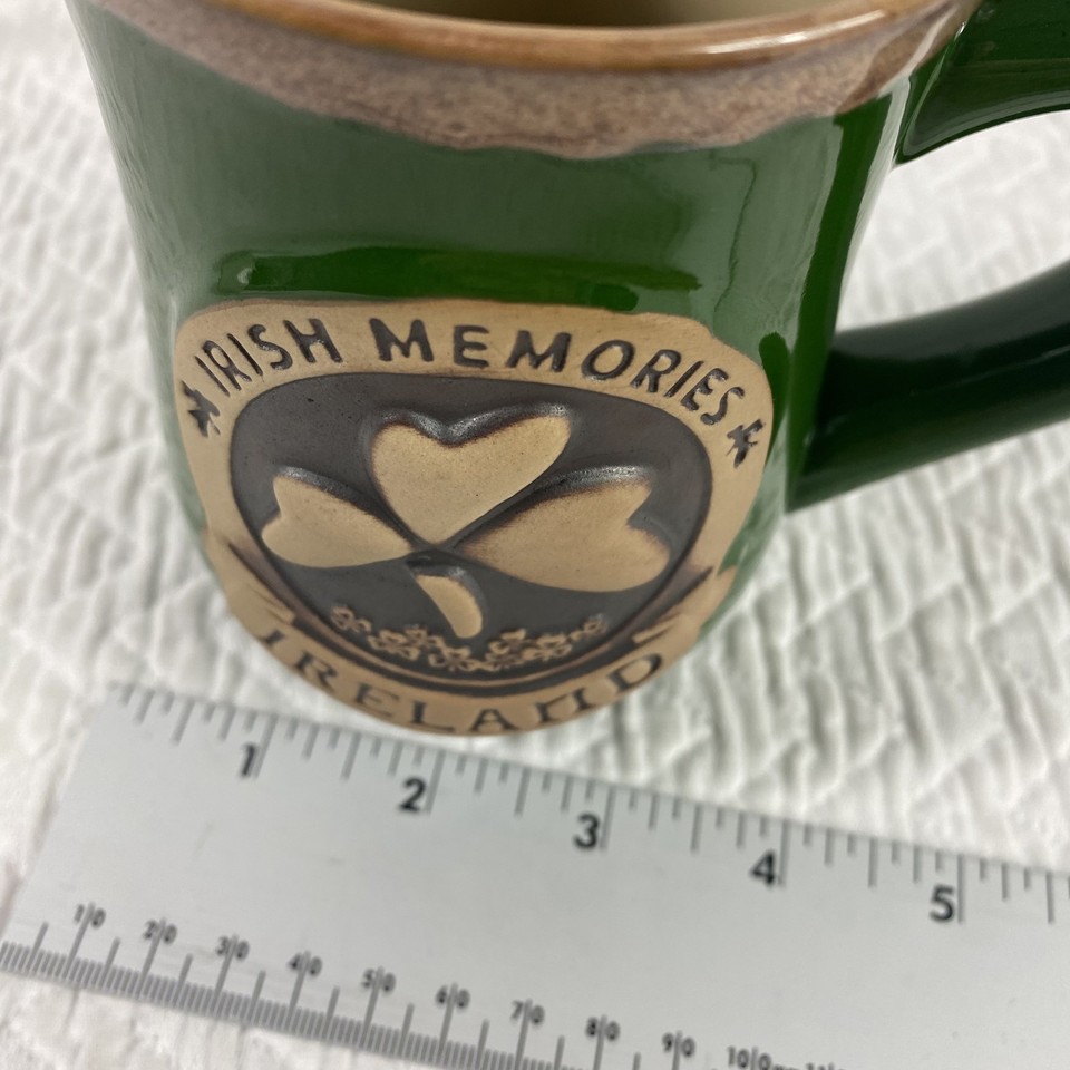 Irish Memories Ireland Green Ceramic Shamrock Coffee Mug 4.75" Souvenir ...