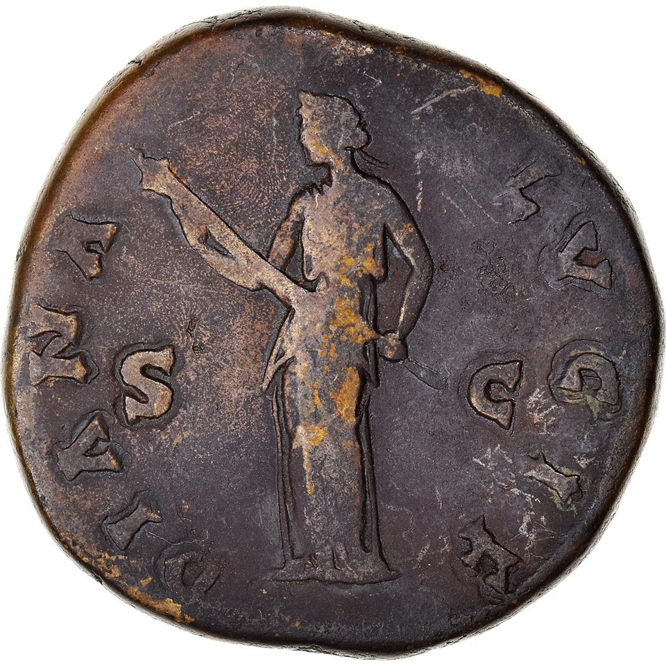[#909447] Coin, Faustina II, Sestertius, 161-176, Rome, VF(30-35 ...