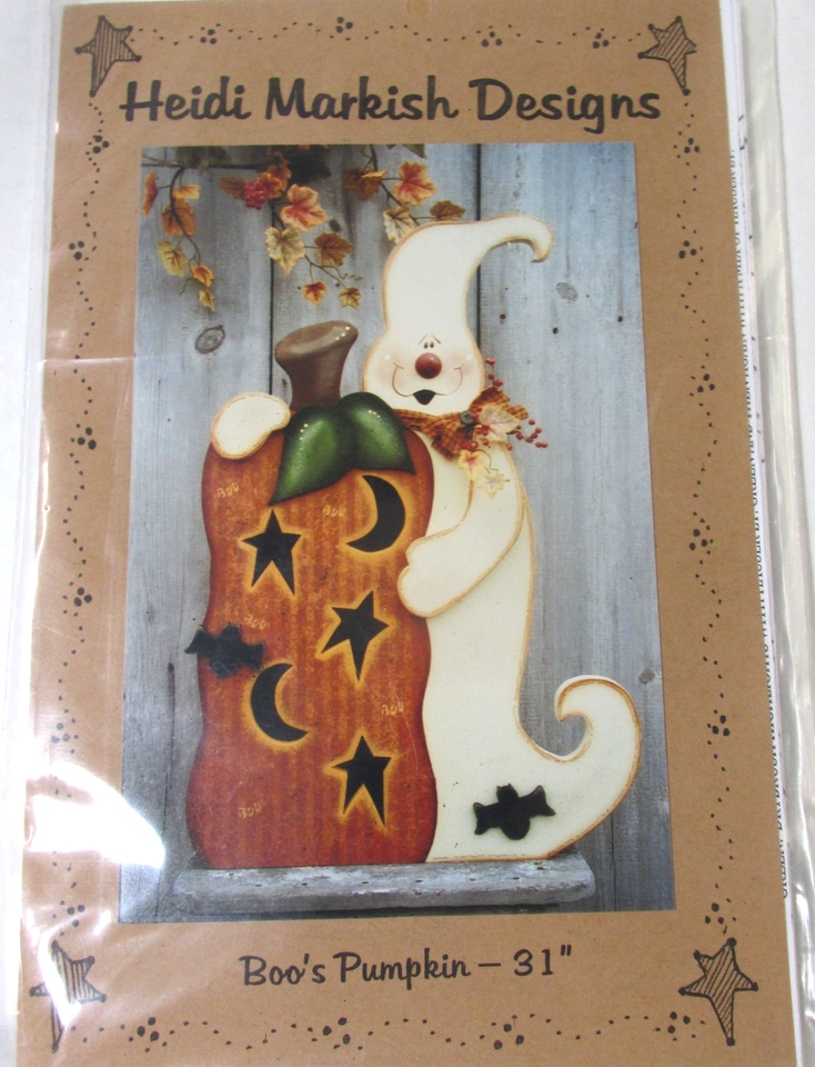 Boo's Pumpkin Halloween Wood Craft Tole Pattern Folk Art Heidi Markish ...