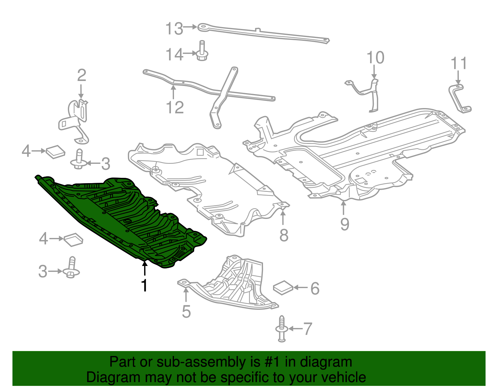MERCEDES OEM 2017 E300 Splash Shield-fr Under Radiator/engine Cover ...