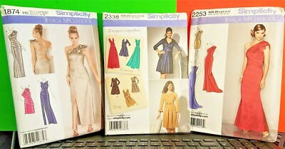 Simplicity 1874 2253 2338 Fitted Evening Gown Cocktail Dress Sewing ...